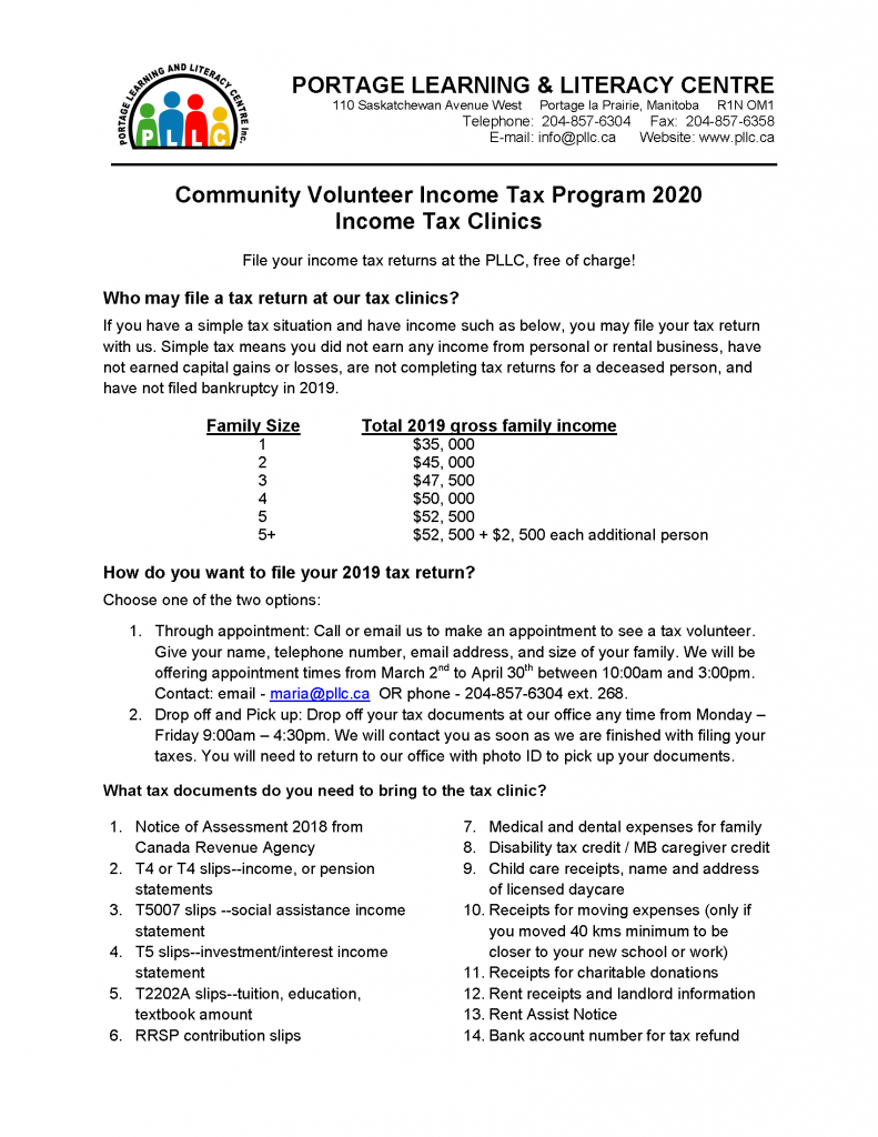 Community Volunteer Income Tax Program | Portage Learning and Literacy ...
