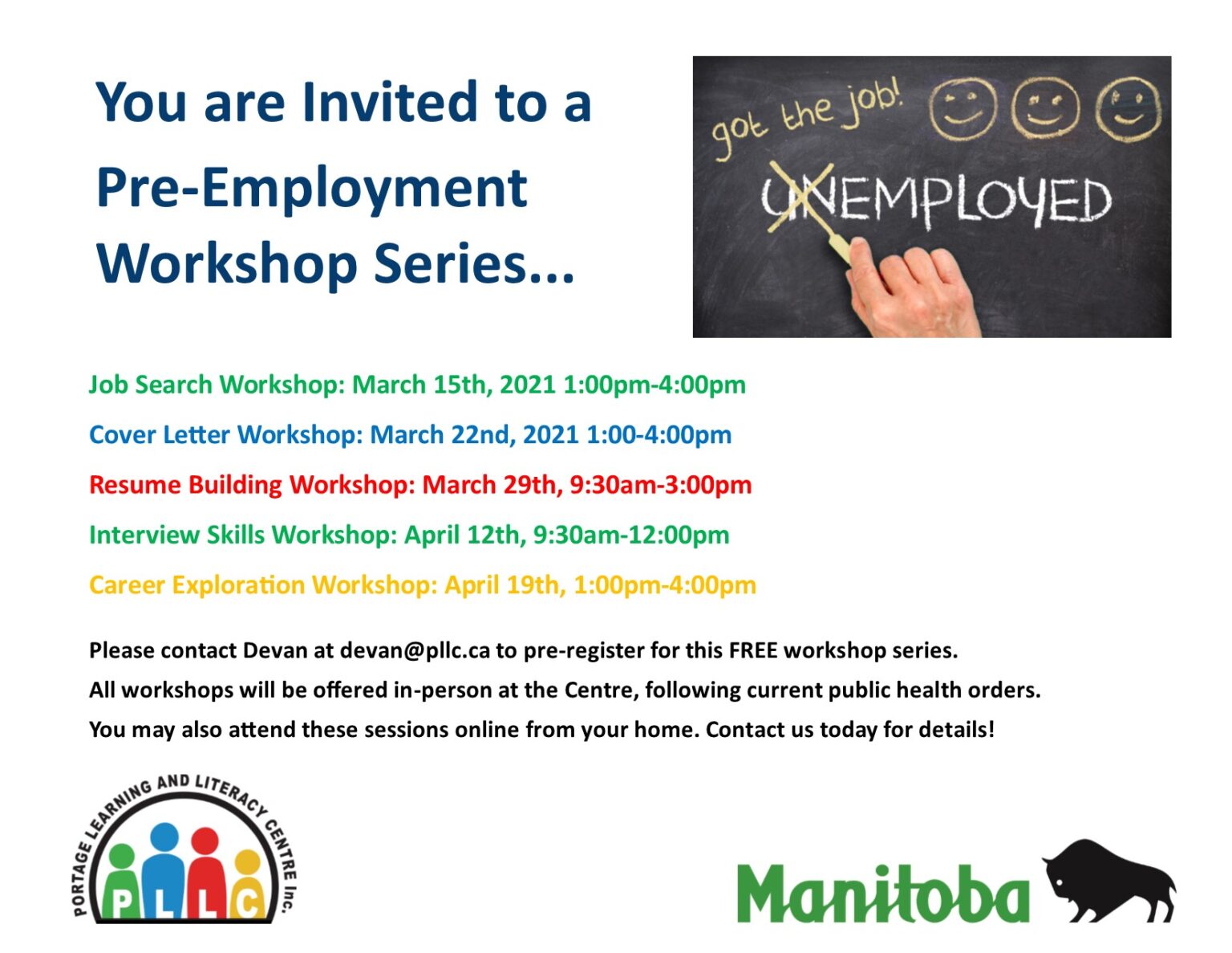 Pre-Employment Workshop Series | Portage Learning and Literacy Centre ...