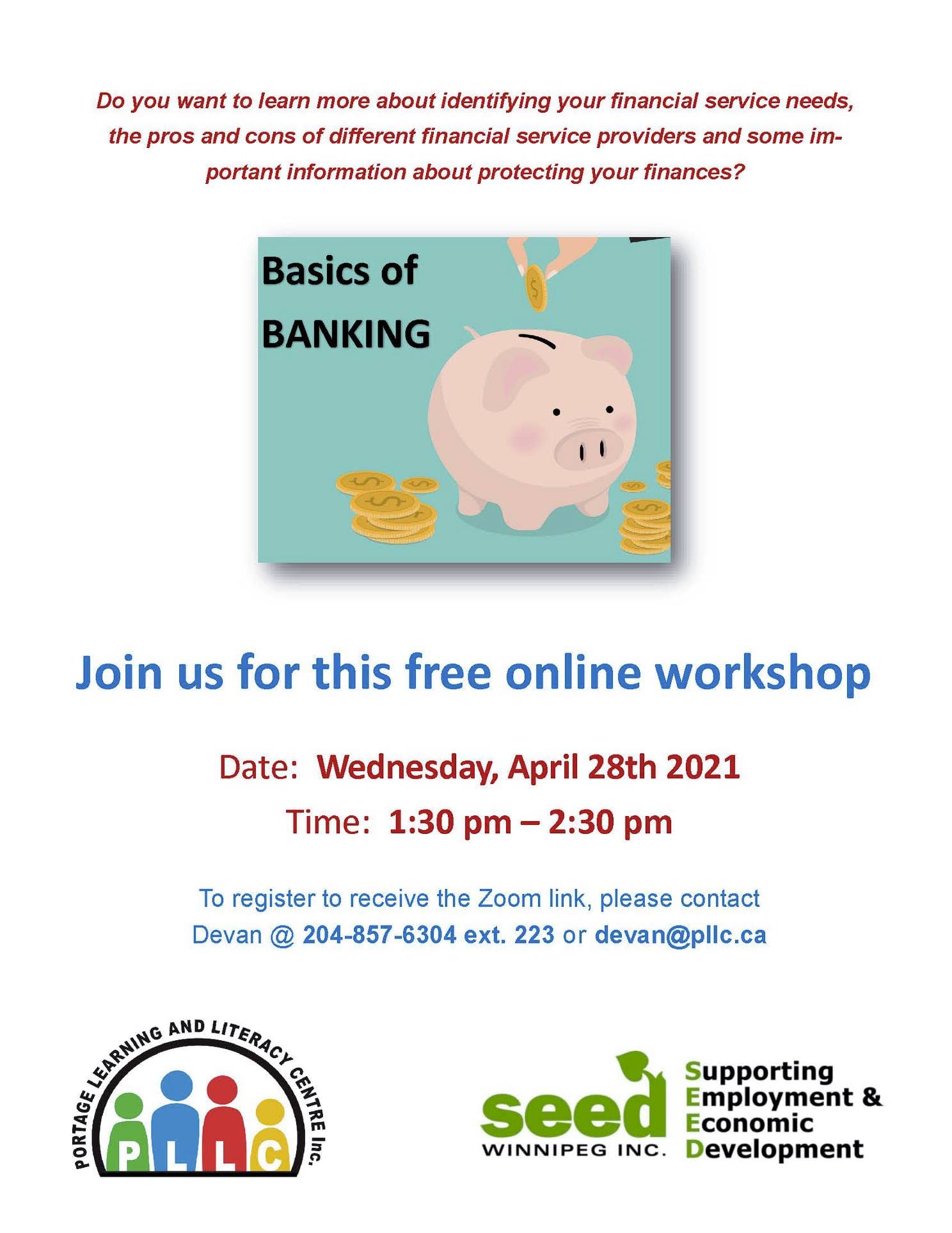 Basics of Banking Workshop | Portage Learning and Literacy Centre ...